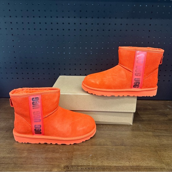 UGG | Shoes | New W Box Womens Ugg Classic Red Orange Mini Side Logo Ii ...
